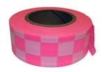 Checkerboard Pink Glo/White Flagging Tape